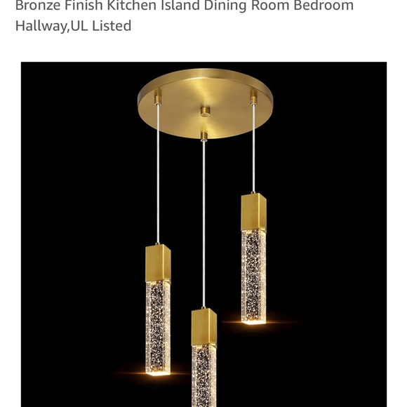 Other | Gold Triple Pendant Light Fixture | Poshmark
